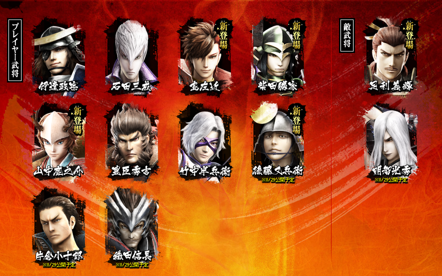 Sengoku Basara 4 Characters