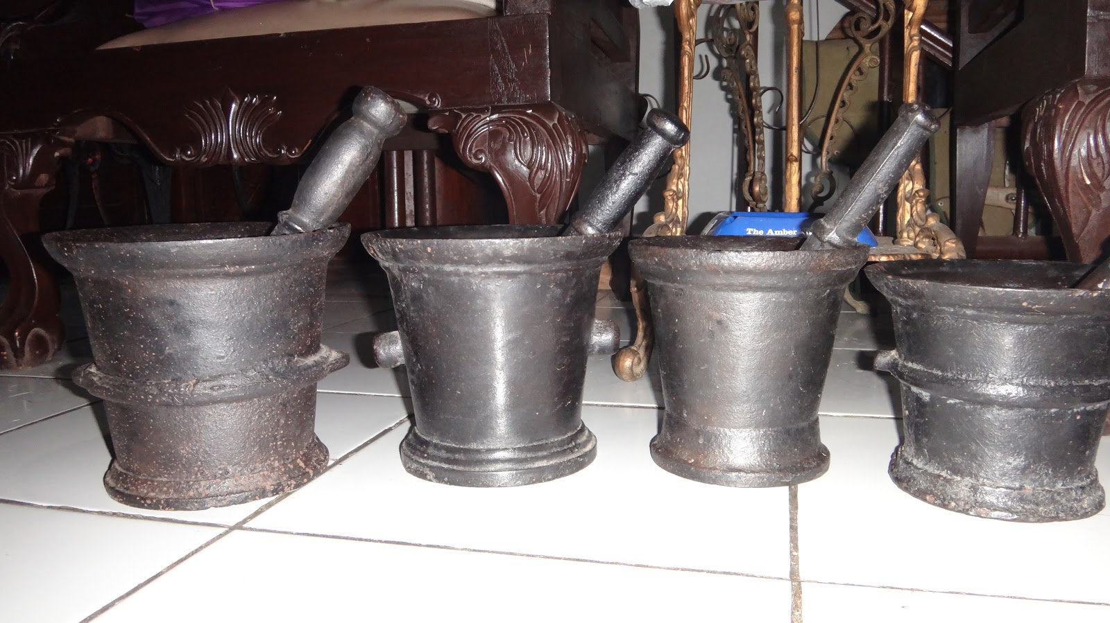 "antiques collectibles asa": Penumbuk Rempah -Besi. set 01