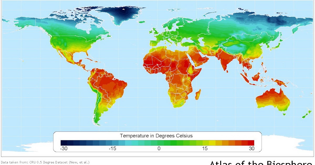 Average annual temperature