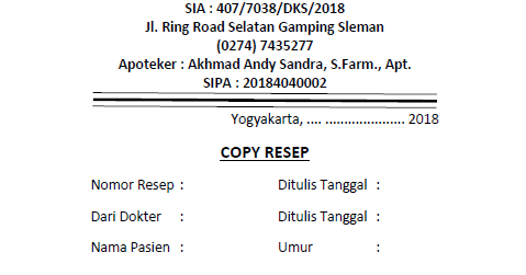 FARMASETIKA TERAPAN: Contoh Format Salinan Resep (Copy Resep) ~ Buku ...