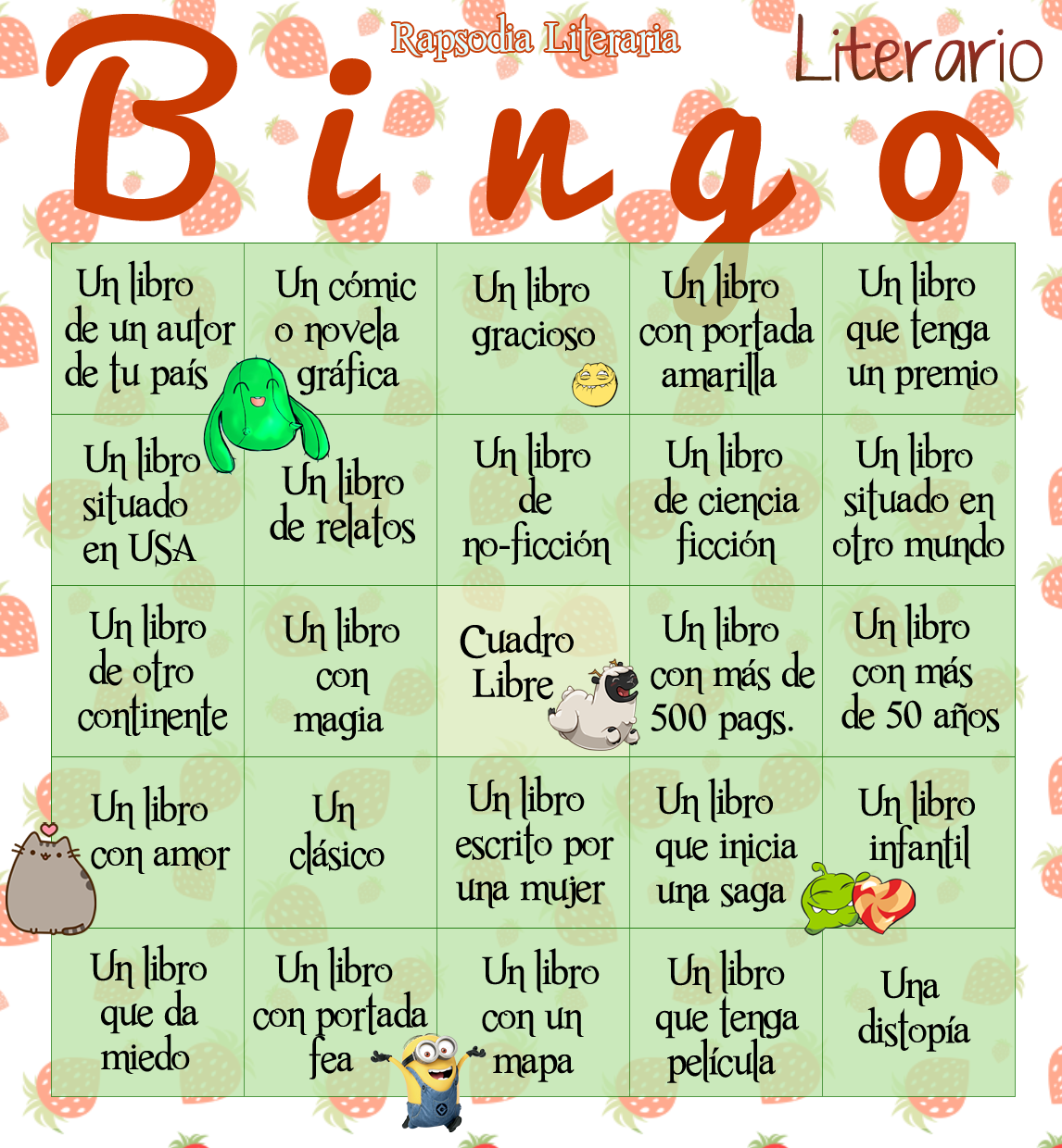 Desvelada por los libros: Bingo Literario