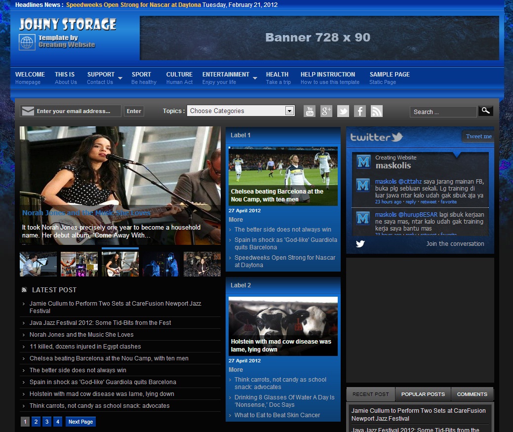 Johny Storage Dark Blogger Template - templates