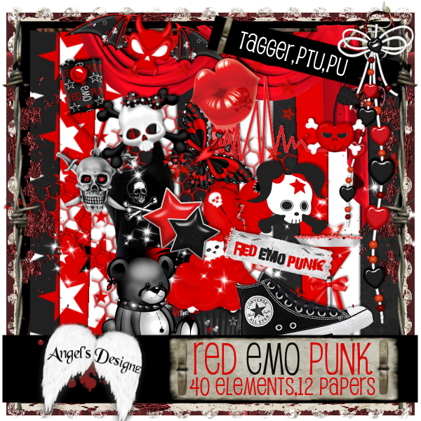 Angel's Designz: New Kit _Red Emo Punk