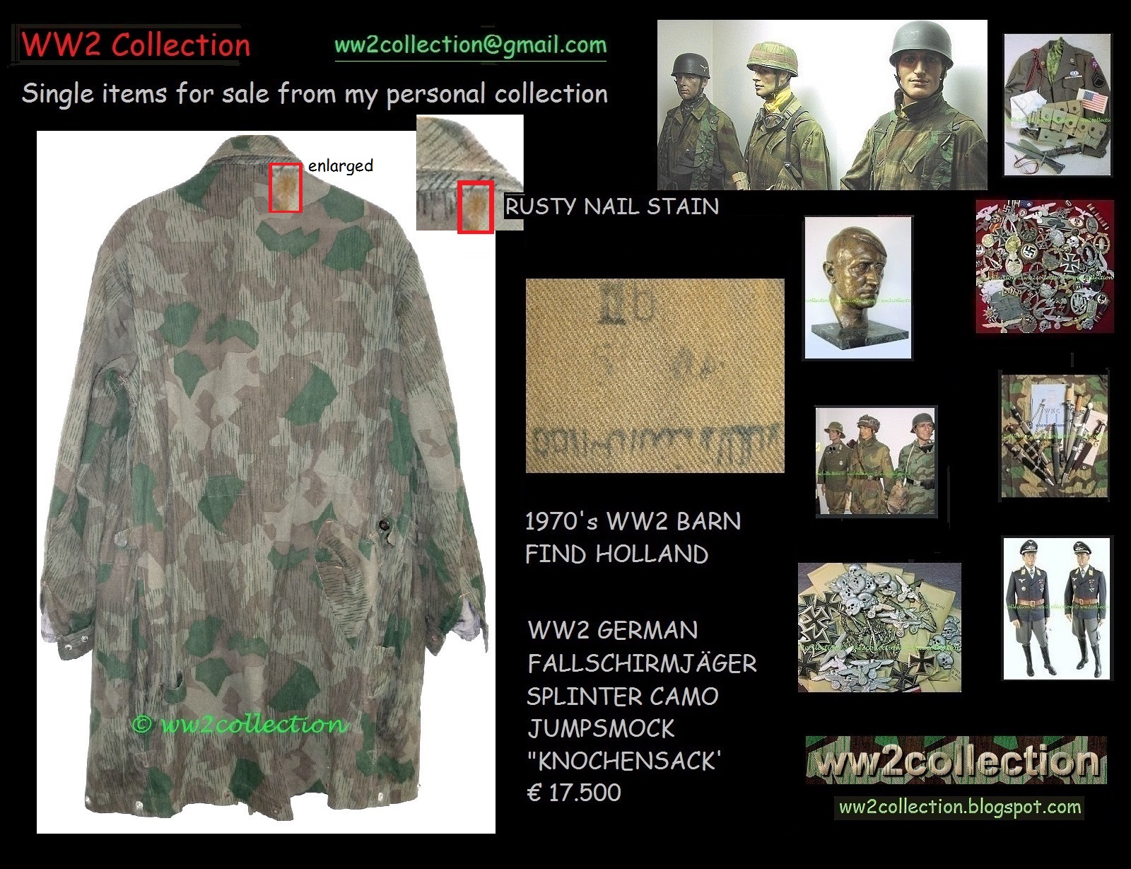 WW2 Collection Price List of my Private Collection Liquidation: Barn ...