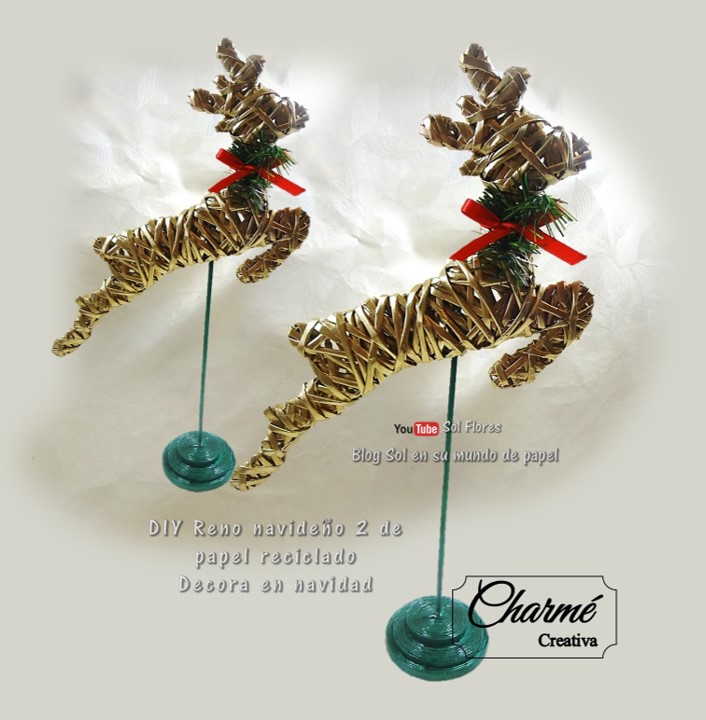 DIY Reno navideño 2 de papel reciclado Decora en navidad