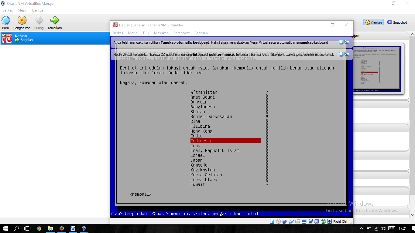 Tutorial Install Linux Debian Berbasis (CLI) melalui Virtual Box