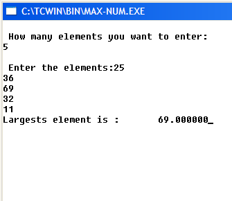 C Program to Read Set of Real Numbers from Keyboard & Find the Maximum ...