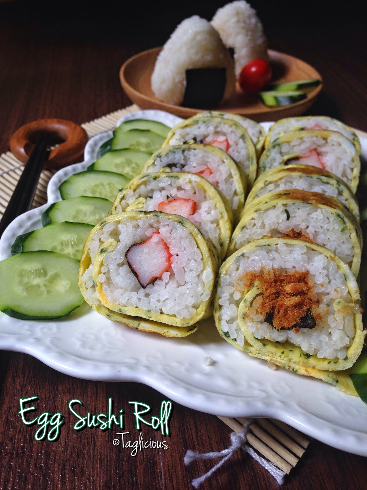 TAGlicious: Egg Spinach Sushi rolls & Onigiri
