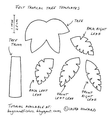 Bugs and Fishes by Lupin: How To: Make a Mini Felt Tropical Tree