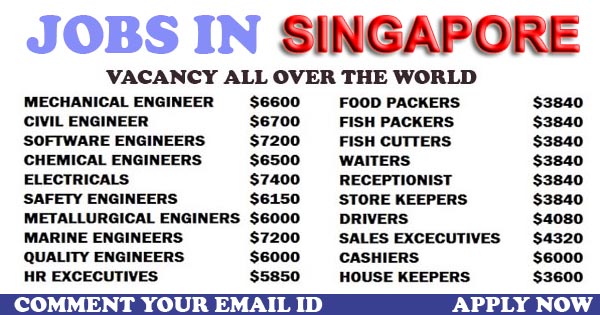 NEW JOB VACANCIES IN SINGAPORE APPLY NOW