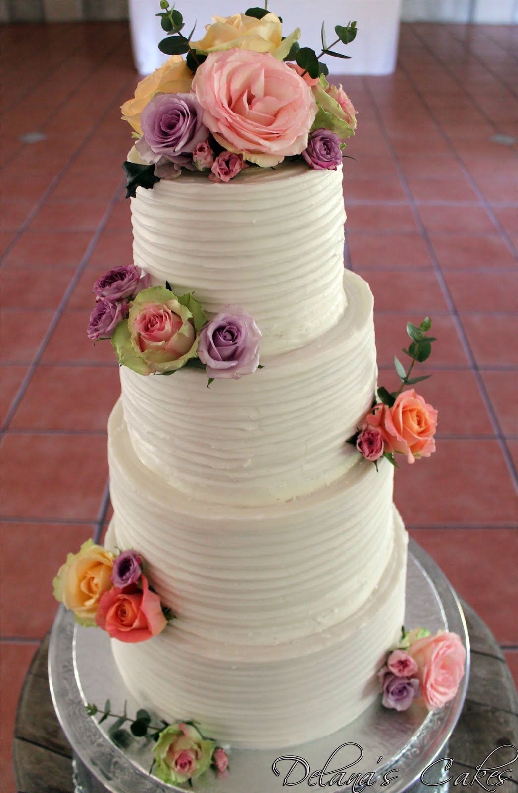 Delana's Cakes: Pastel colours Textured icing cake