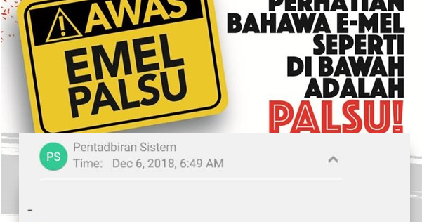 Portal Rasmi PPD Bentong: EMEL PALSU