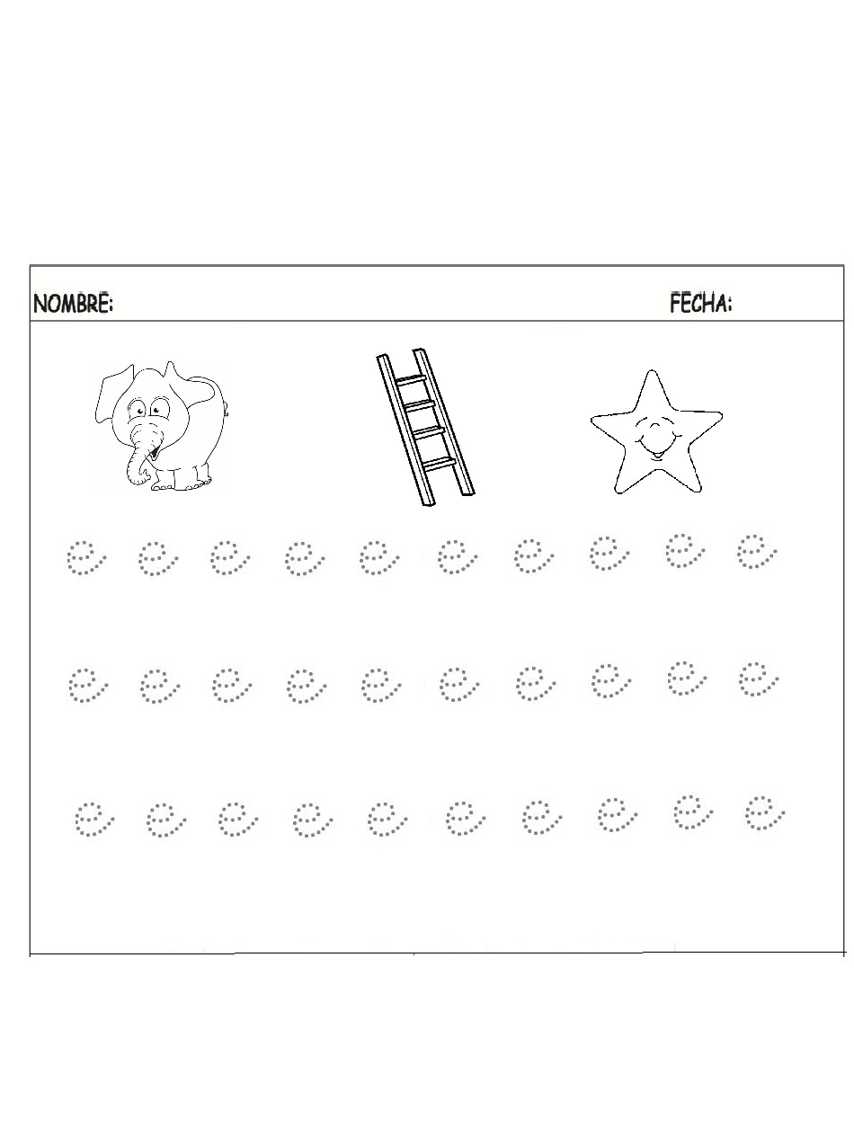 Material educativo para maestros: Actividades de apresto letra E