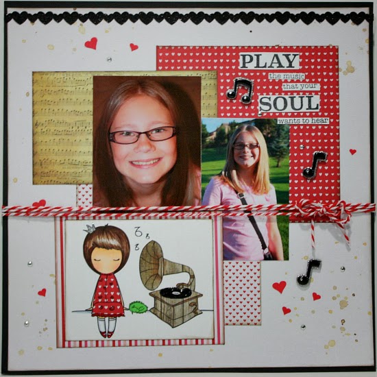 Scraps of Mine: Play the Music Scrapbook Layout