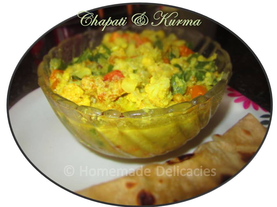 Homemade Delicacies: Vegetable Kurma with Chapati