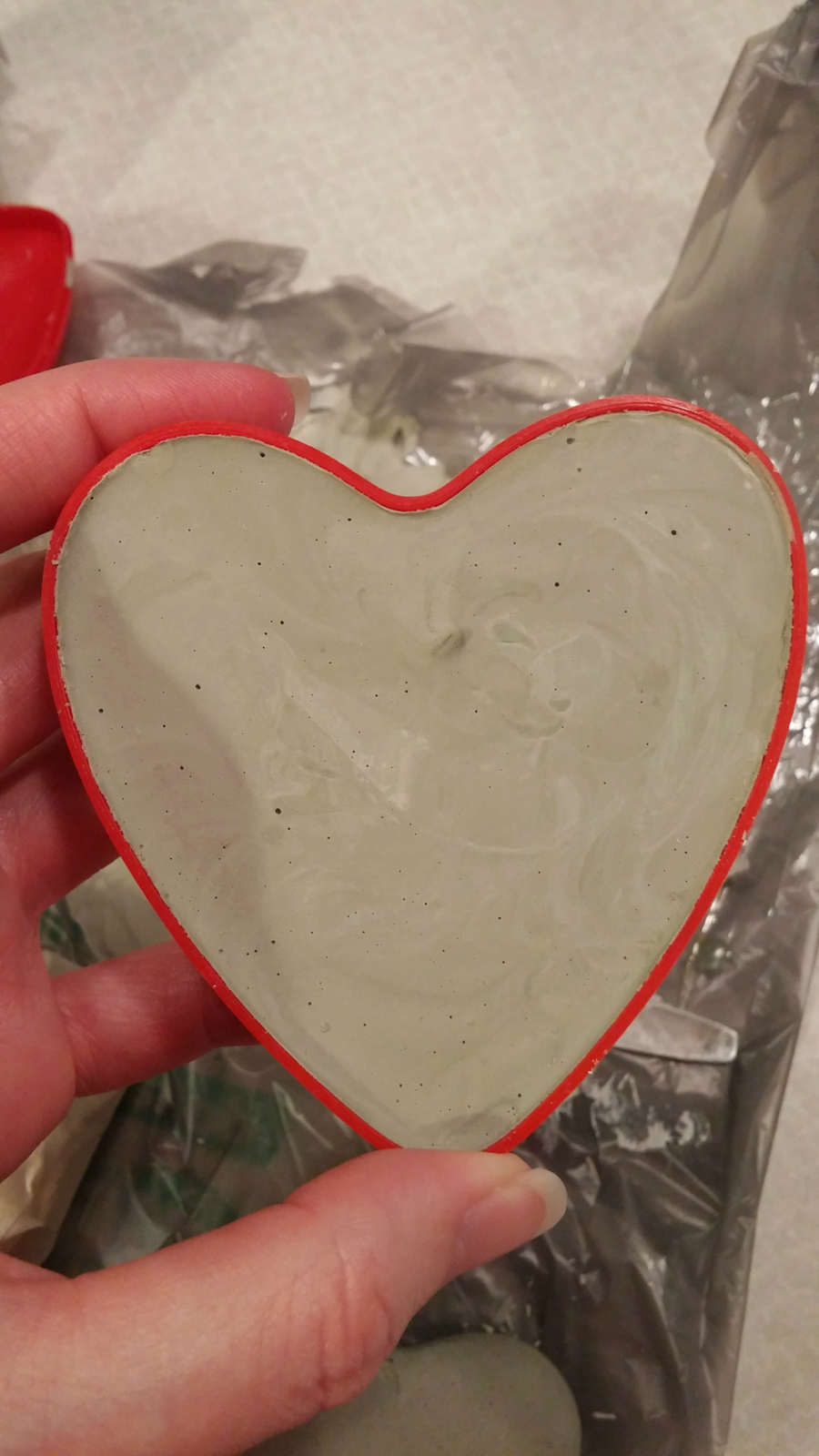 DIY Faux Concrete Hearts - Little Vintage Cottage