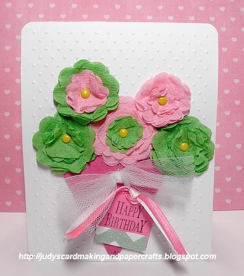 Judy's Handmade Creations: Crepe Paper Flower Card!