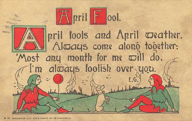 POSTCARDY: the postcard explorer: April Fools and April Weather