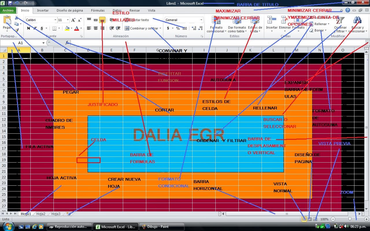 bonitadalia: partes de excel