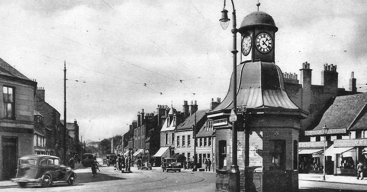 Tour Scotland: Old Photograph Hayweights Clock Musselburgh Scotland