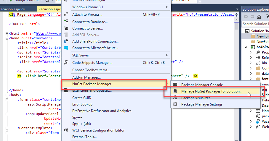 Code Tueni: Agregar datatable jquery a un gridview en ASP.NET usando visual studio 2013