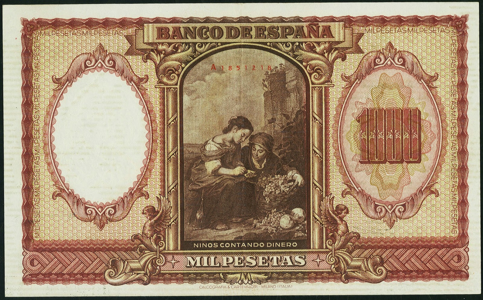 Spain 1000 Pesetas banknote 1940 Bartolomé Esteban Murillo|World ...