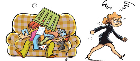 Le coin des bulles: Le chômeur et sa belle