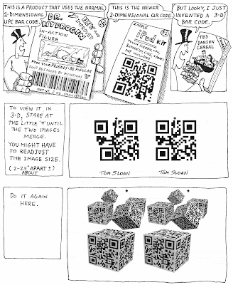 Cartoons and things: QR code (computer cartoon)