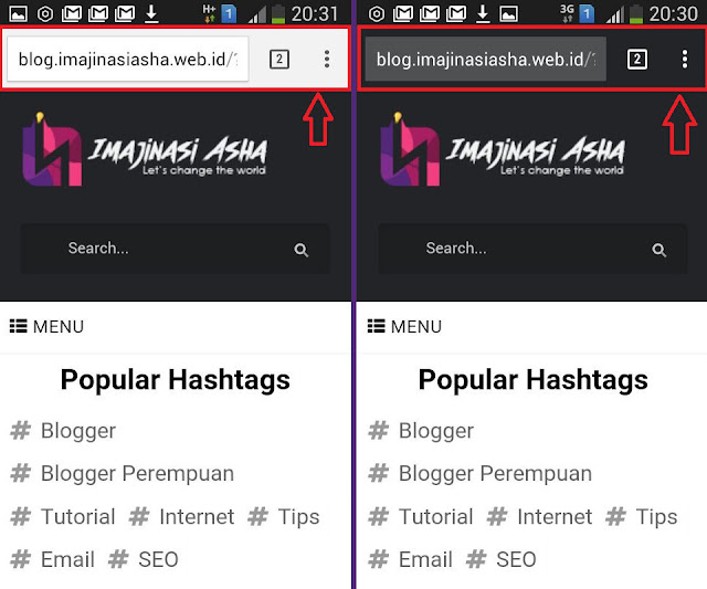 Membuat Tema Browser Handphone Sama Dengan Warna Blog Kita - Imajinasi Asha