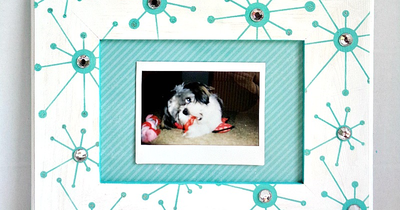 DIY: Stenciled Gem Frame - Running With A Glue Gun