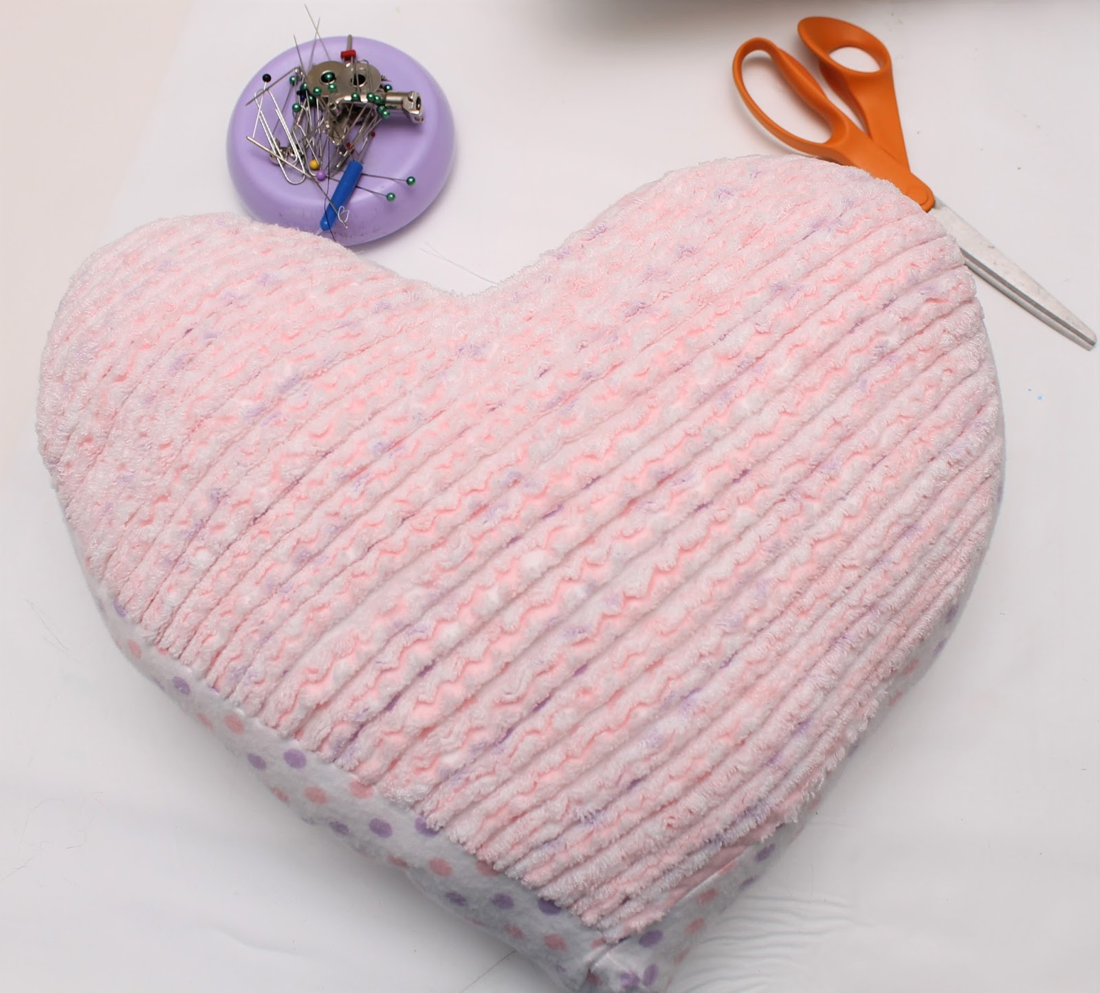 Faux Chenille Valentine Heart Pillow Tutorial | Sew Simple Home