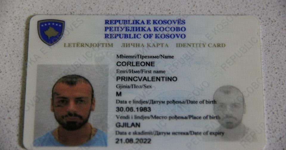 Qudira nga BoTa: Leternjoftimi i vali carlleones ja edhe emri i ti legal