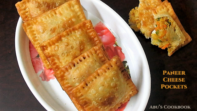 Paneer cheese pockets | Paneer pockets | Paneer parcels - Abu's Cookbook