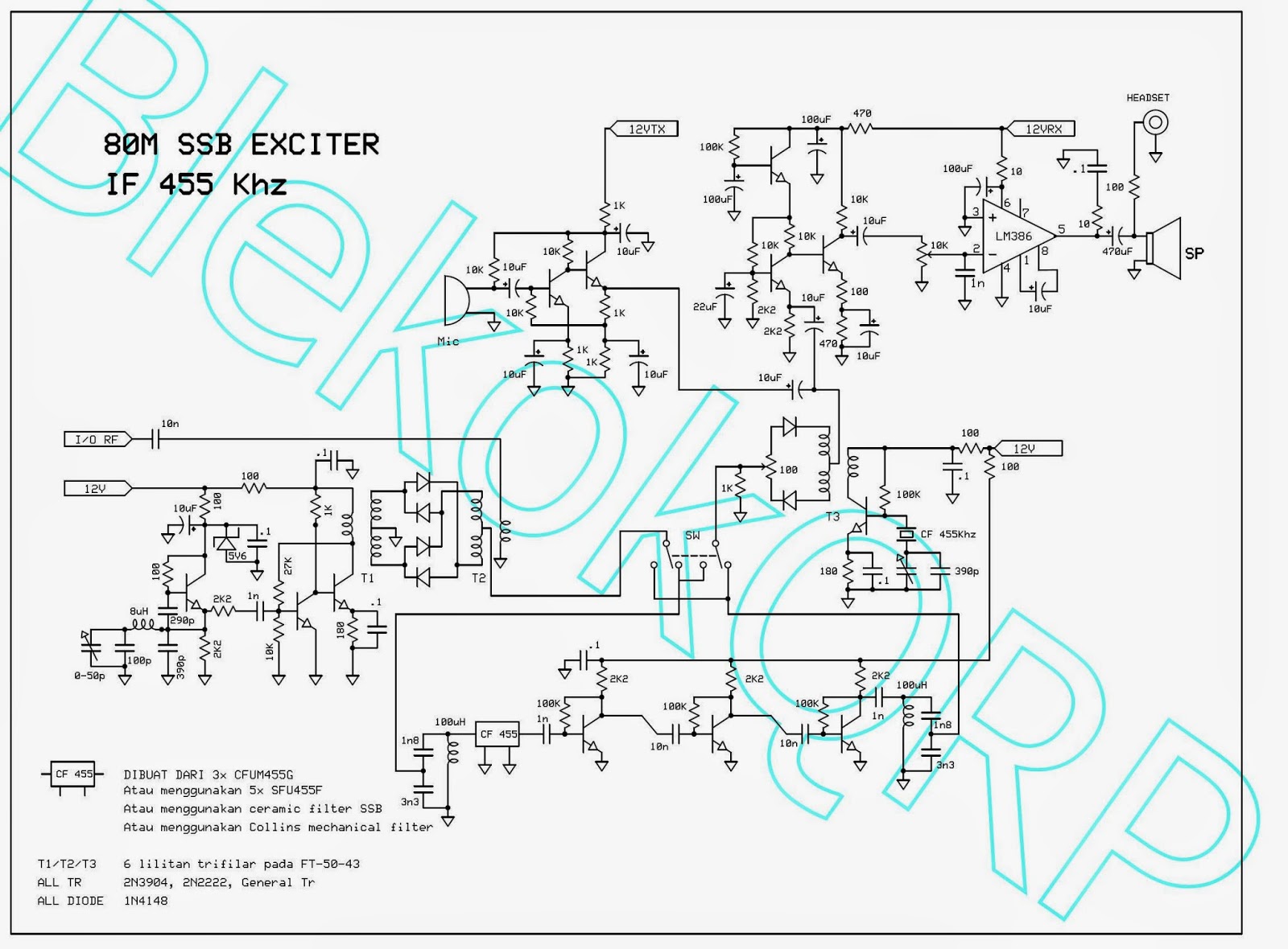 BLEKOK QRP by YD1JJJ: 80M SSB EXCITER MENGGUNAKAN IF 455Khz