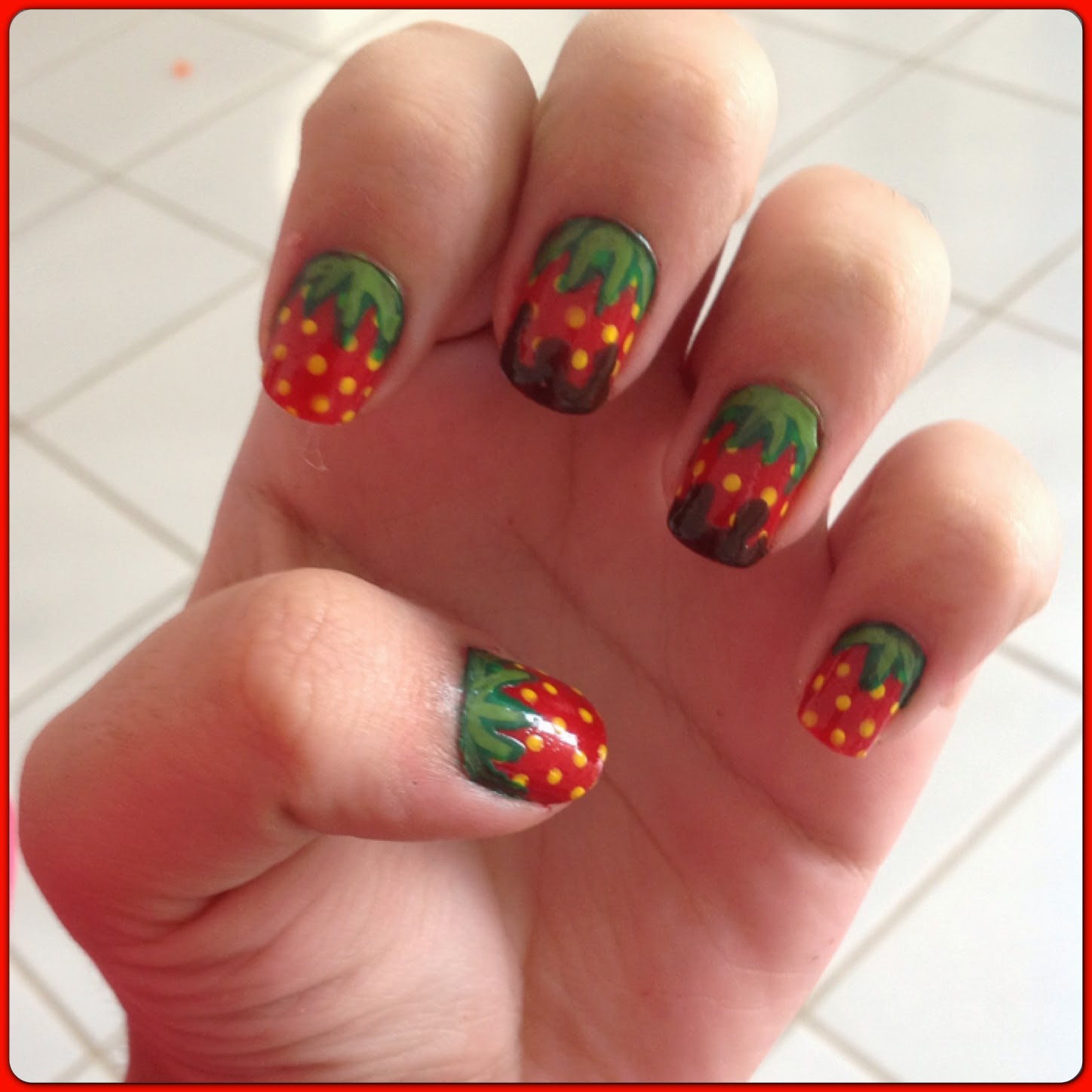 Unhas da Lulu Brandão: Unhas de Morango com Chocolate