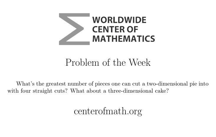 The Center of Math Blog: Problem of the Week