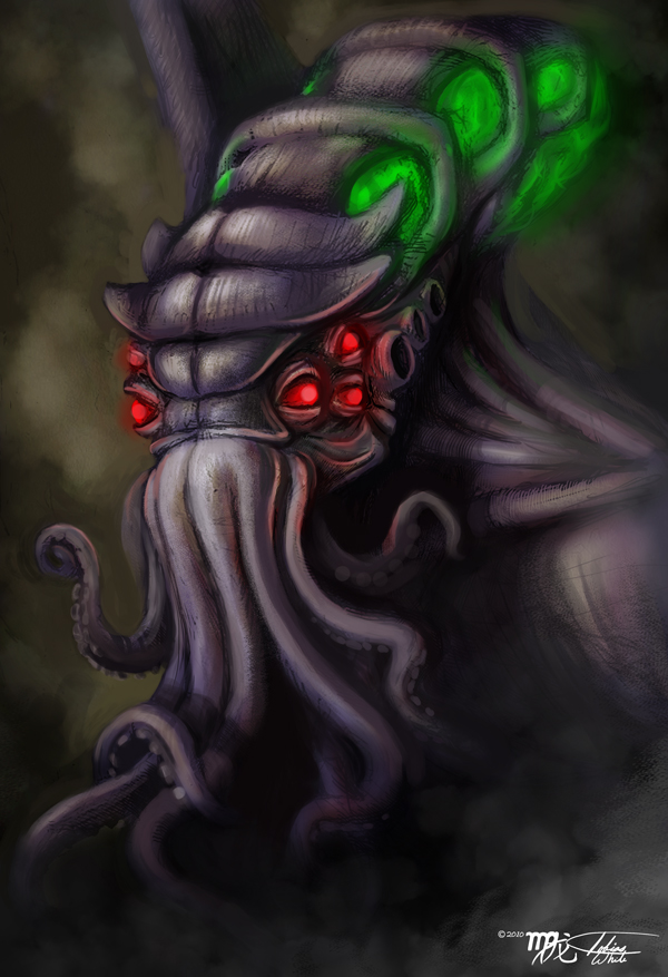Artwork of Tobias White: Evolution of Cthulhu