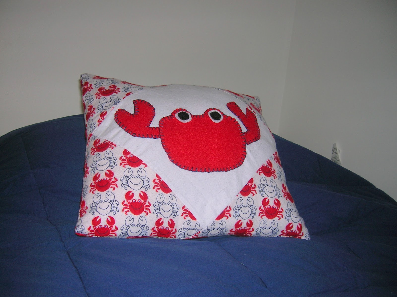 born imaginative.: Applique Crab Pillow