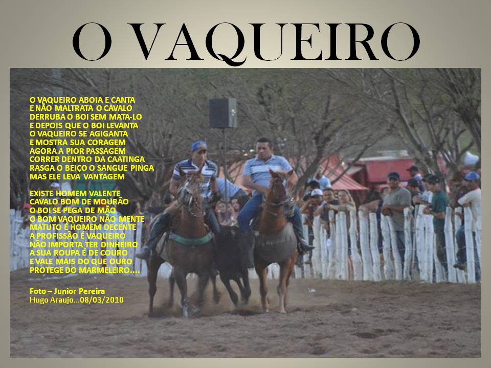 Diverso em Verso: O VAQUEIRO...