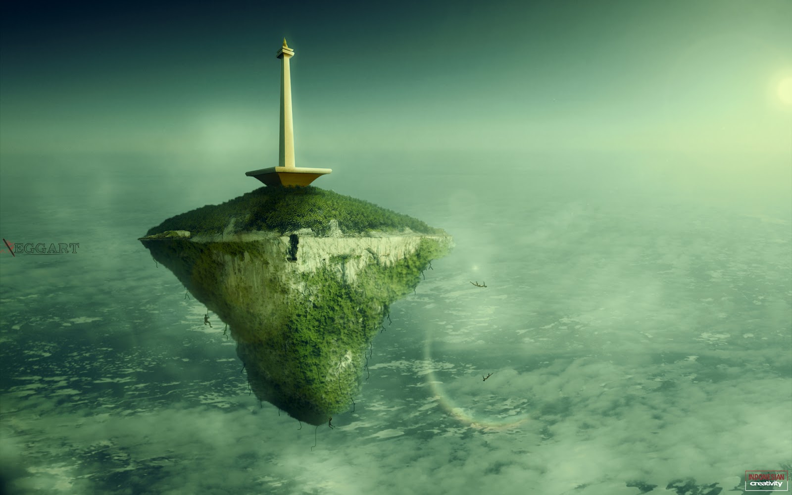 tutorial membuat pulau melayang/floating island - EggAcc