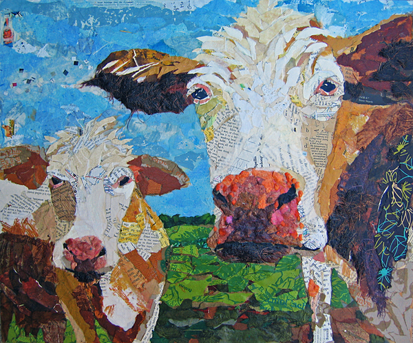 paper collages from old magazine and colored paper ~ craft ideas and ...