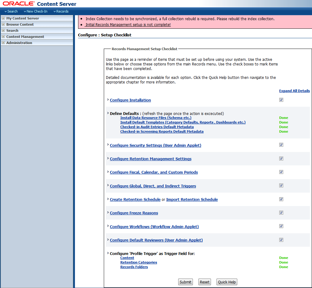 Hostile Coding: Oracle UCM: Dashboard