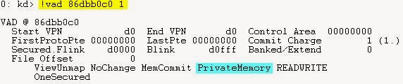 BSODTutorials: Virtual Address Descriptors (VADs) - !vad