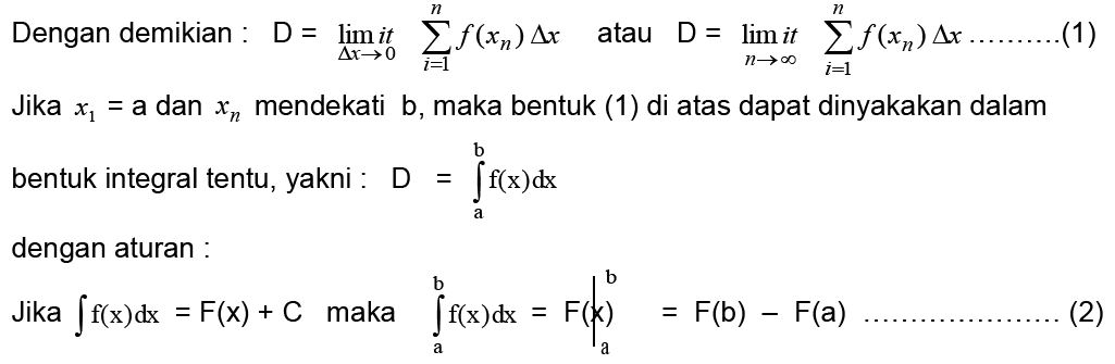 Pengertian Integral Tentu - Materi Lengkap Matematika