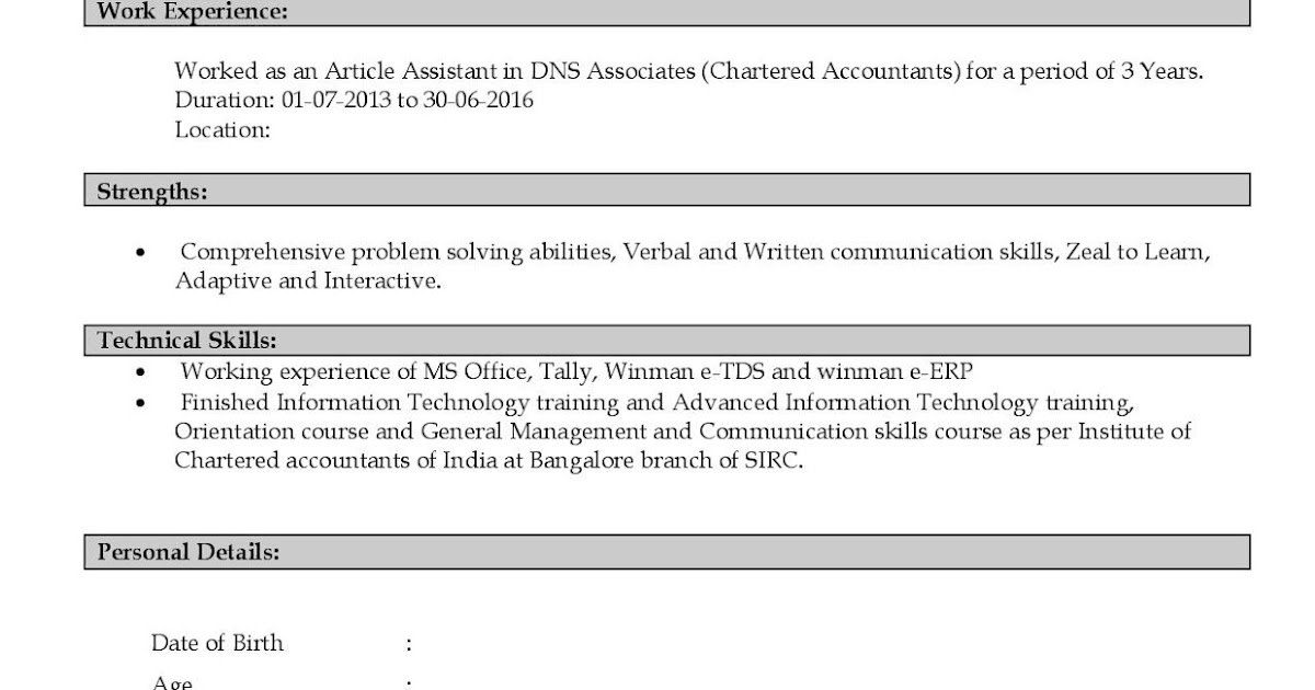 Declaration In Resume For Experienced - How To Write A Perfect ...