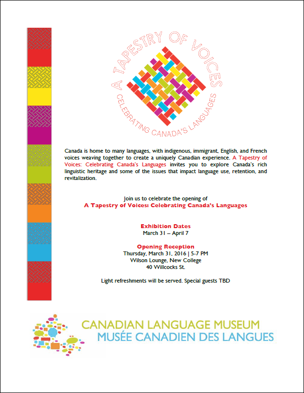 What's Happening in Toronto Linguistics : New Canadian Language Museum ...