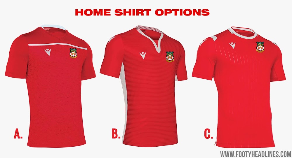 3 Options Each: Wrexham 19-20 Home & Away Kit Vote Started - Footy ...
