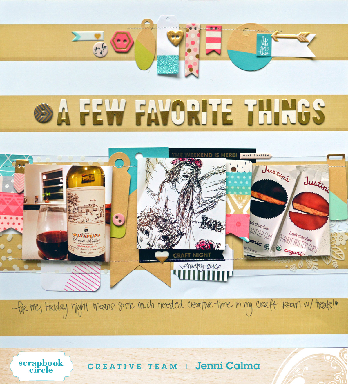 paperCARDinal: A FEW FAVORITE THINGS - Scrapbook Circle February Sketch