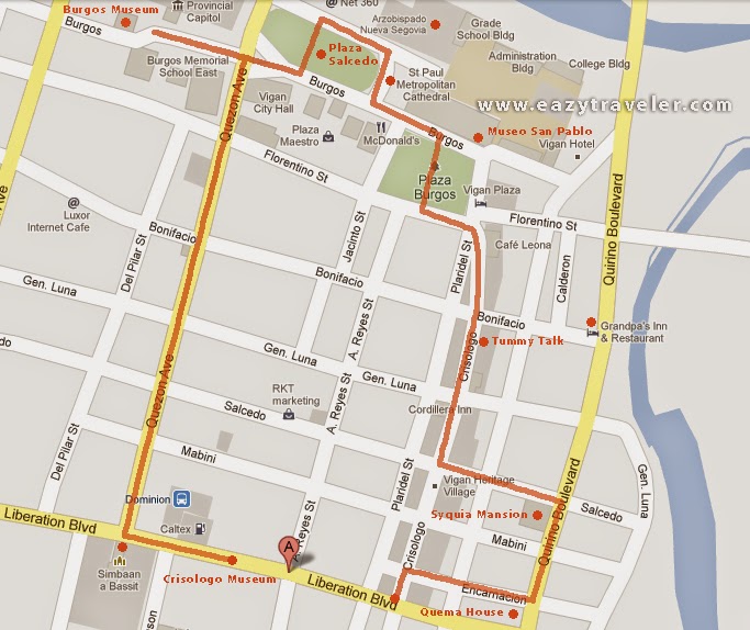 Travelholic: #TravelTips | Vigan Walking Tour (map) & Metro Vigan Inn ...