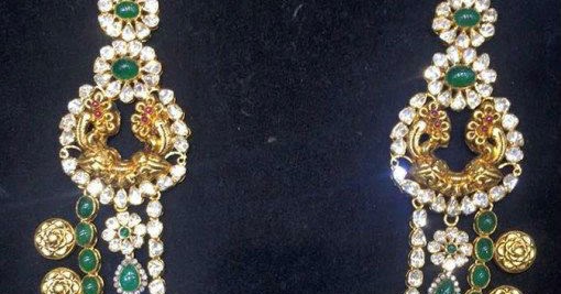 Polki Emerald Long Chain - Jewellery Designs